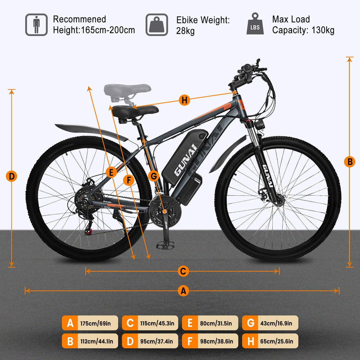 GUNAI GN29 750W 29Inch Electric Mountain Bike